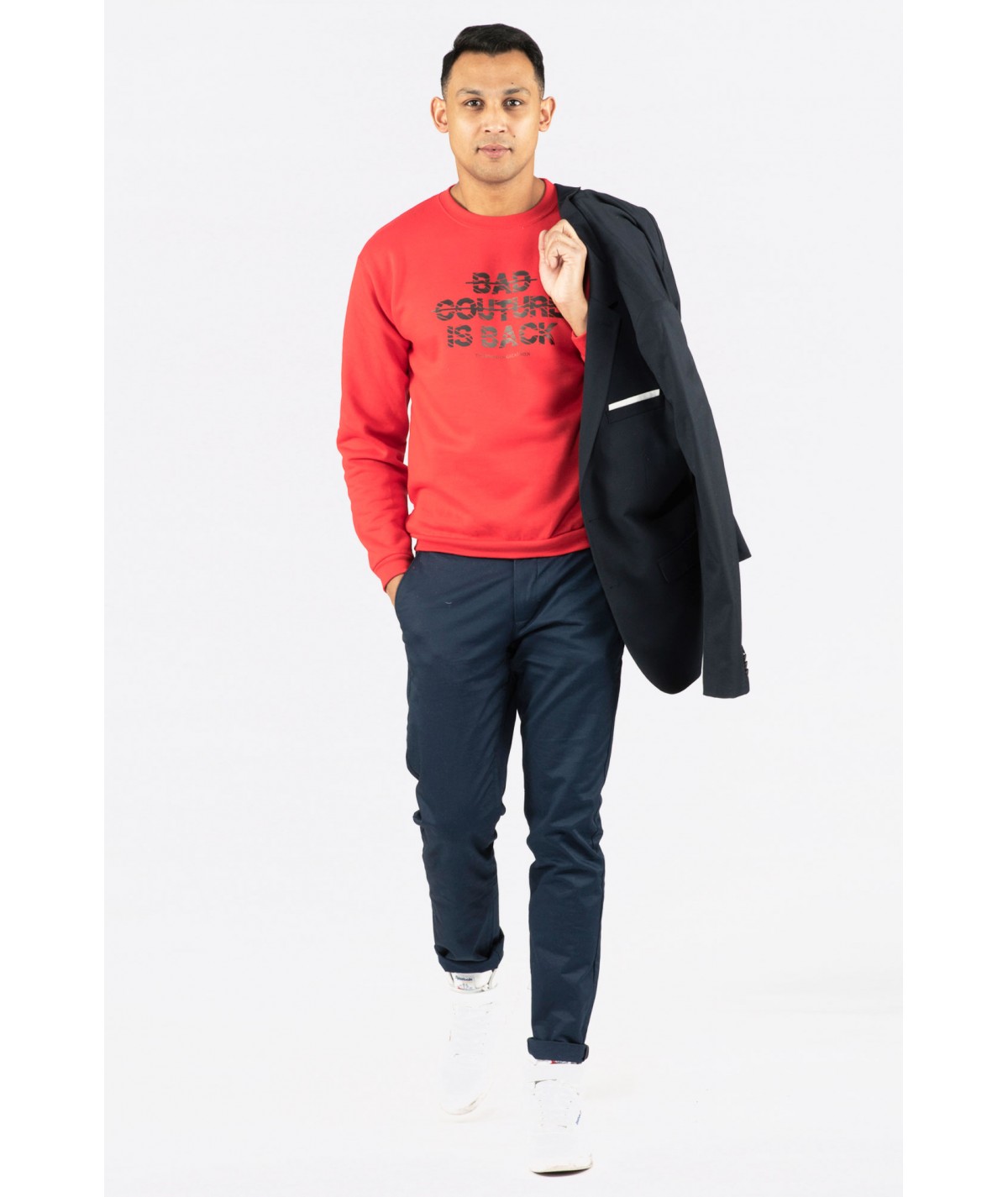 PULL BAD COUTURE IS BACK ROUGE Taille S